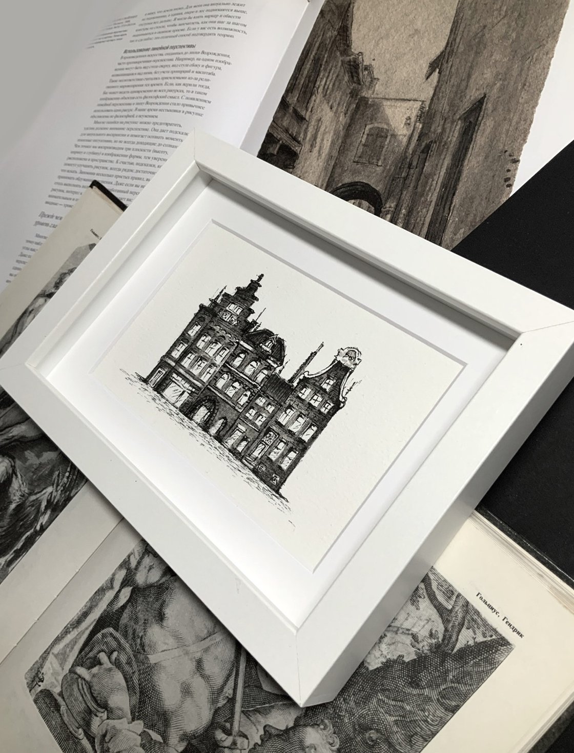 Dutch Houses Ink drawing by Alena Post | Artfinder