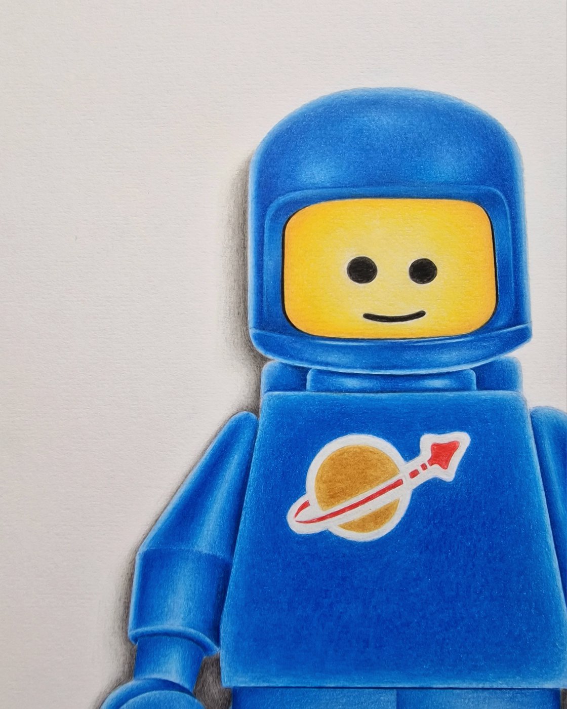 Spaceman Lego Minifigure Pencil drawing: Daniel Shipton | Artfinder
