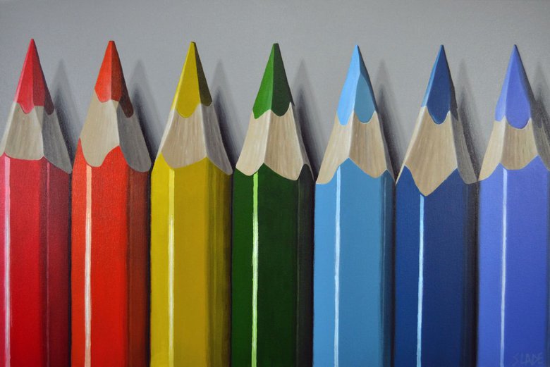 Seven Pencils Acrylic painting: Peter Slade | Artfinder