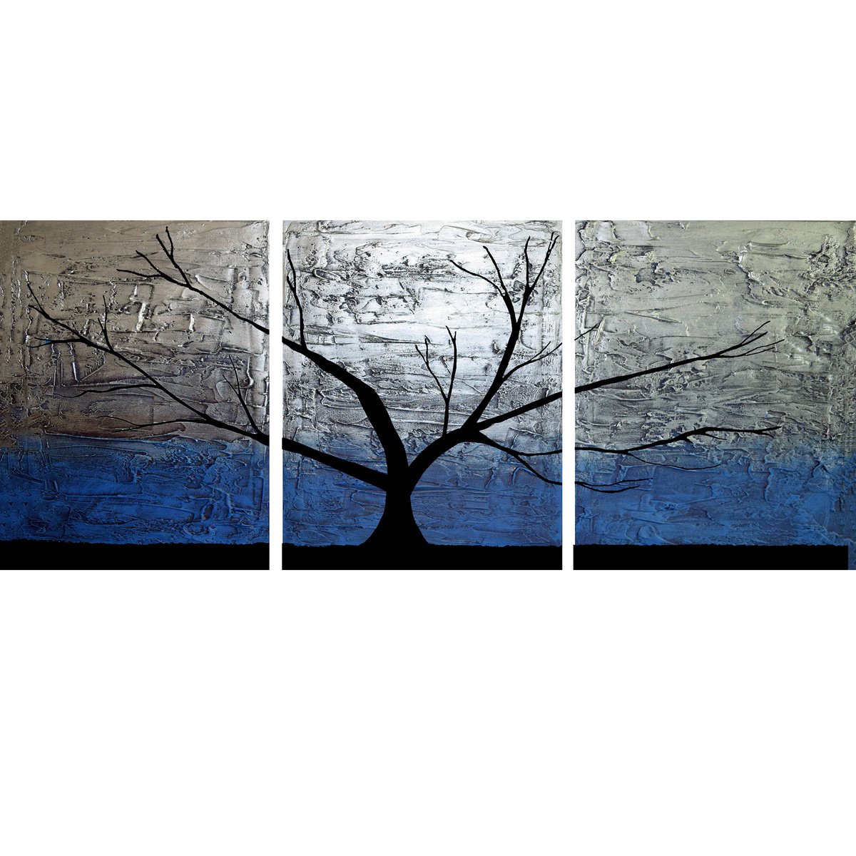 Silver Tree 54 x 24" Mixed-media painting: Stuart Wright | Artfinder