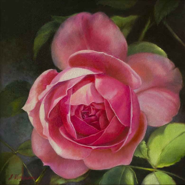 "Margo" rose flower pink realism liGHt original painting GIFT (2018 ...