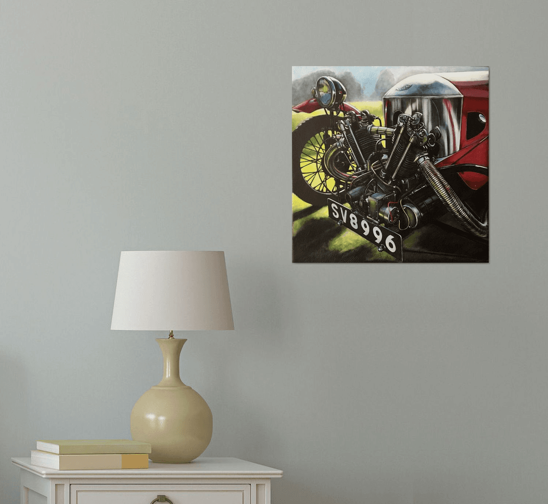 Morgan Brough vintage car Acrylic painting: Karl Hamilton-Cox | Artfinder