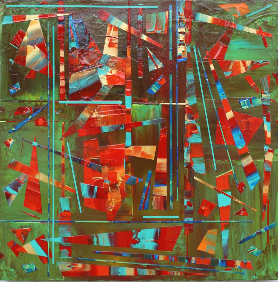 Geometric Abstract Concept 2 Acrylic painting by Robert Lynn | Artfinder