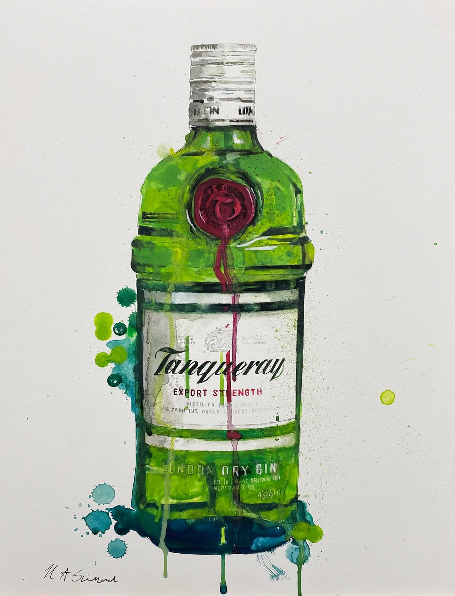 Gin Time... Tanqueray Mixed-media painting: Helen Sinfield | Artfinder