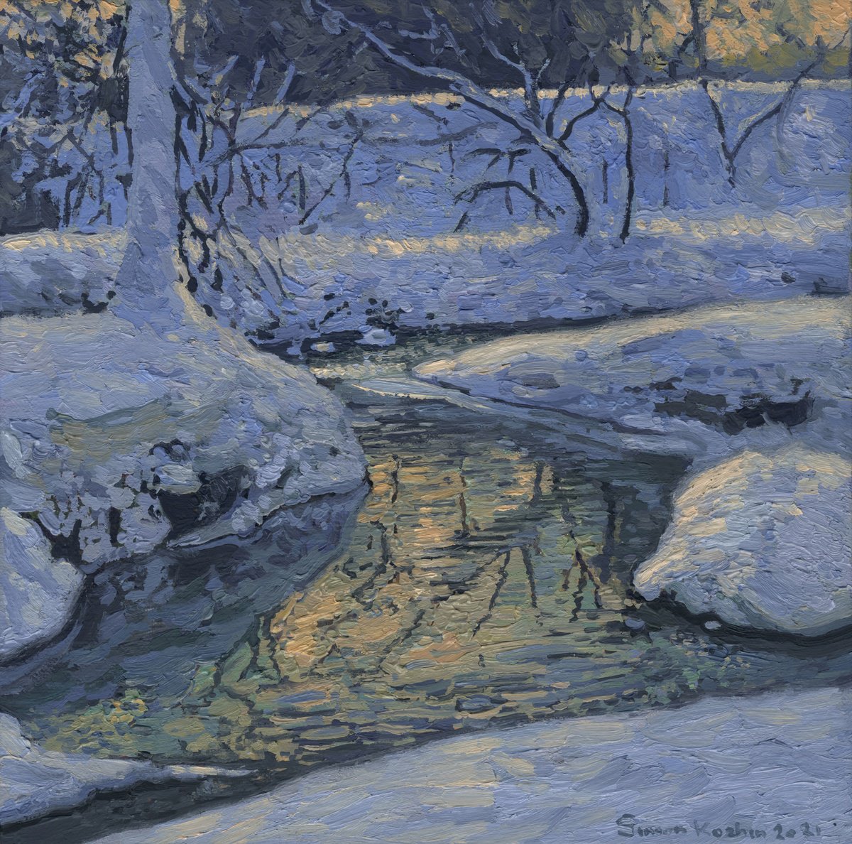 Original Oil Painting - at the Origins by Simon Kozhin