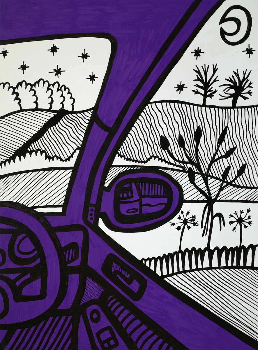 Parked Up Ink drawing: Kev Munday | Artfinder