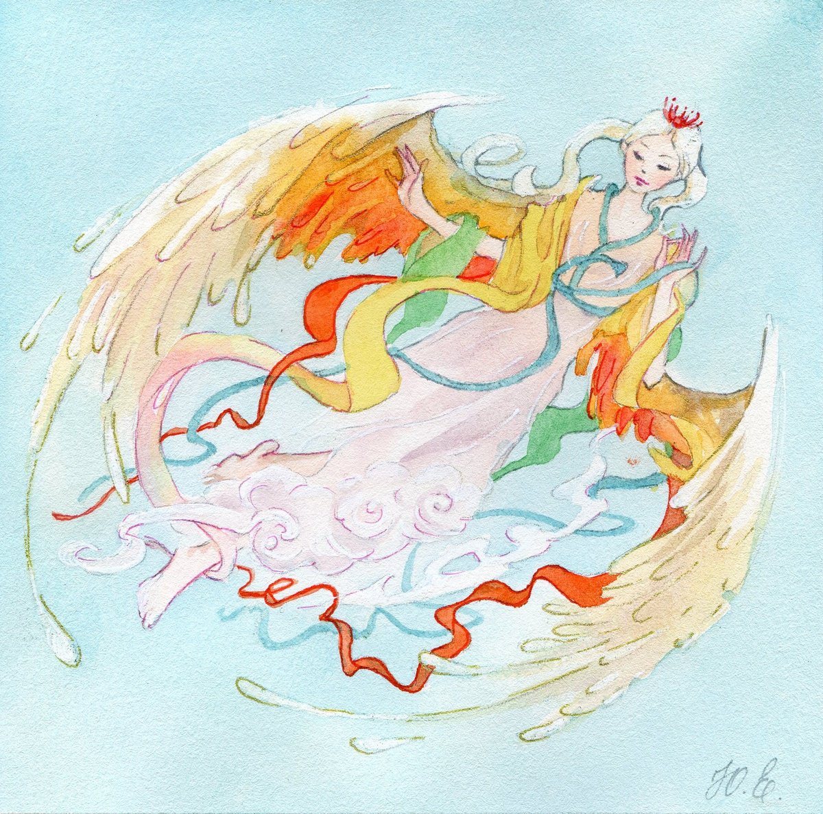 Heavenly maiden Drawing by Yulia Evsyukova | Artfinder