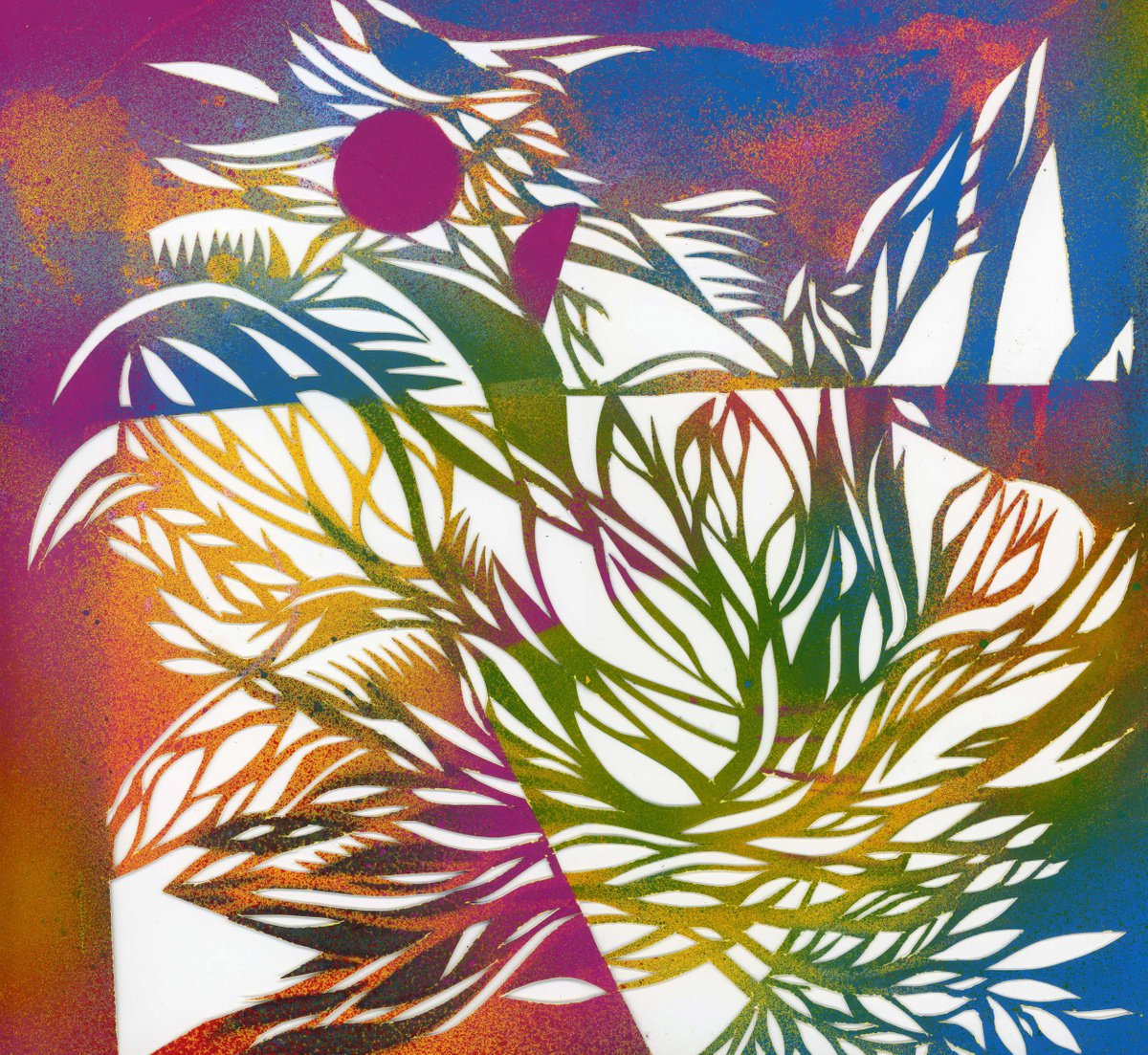 coral reef abstract papercut collage Collage: Alfred Ng | Artfinder