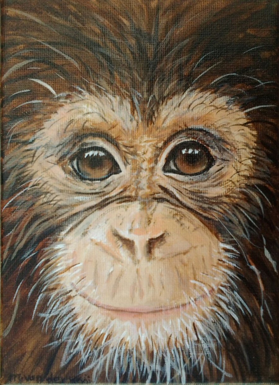 Monkey Acrylic painting: MARJANSART | Artfinder