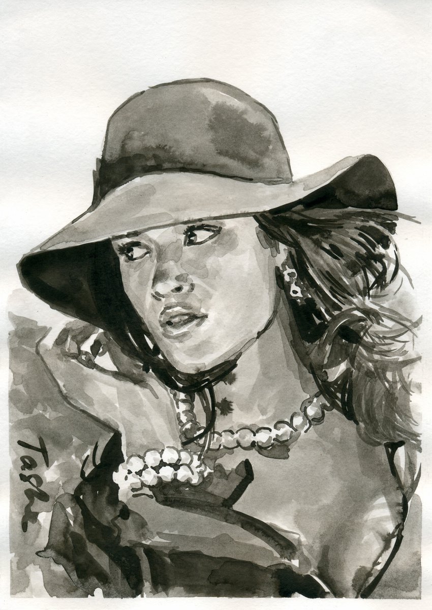 Pearls Ink drawing by Tashe | Artfinder