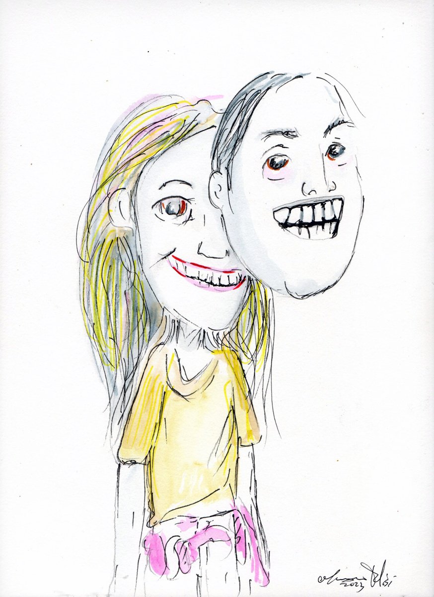 True lies Ink drawing by Maurizio Puglisi | Artfinder