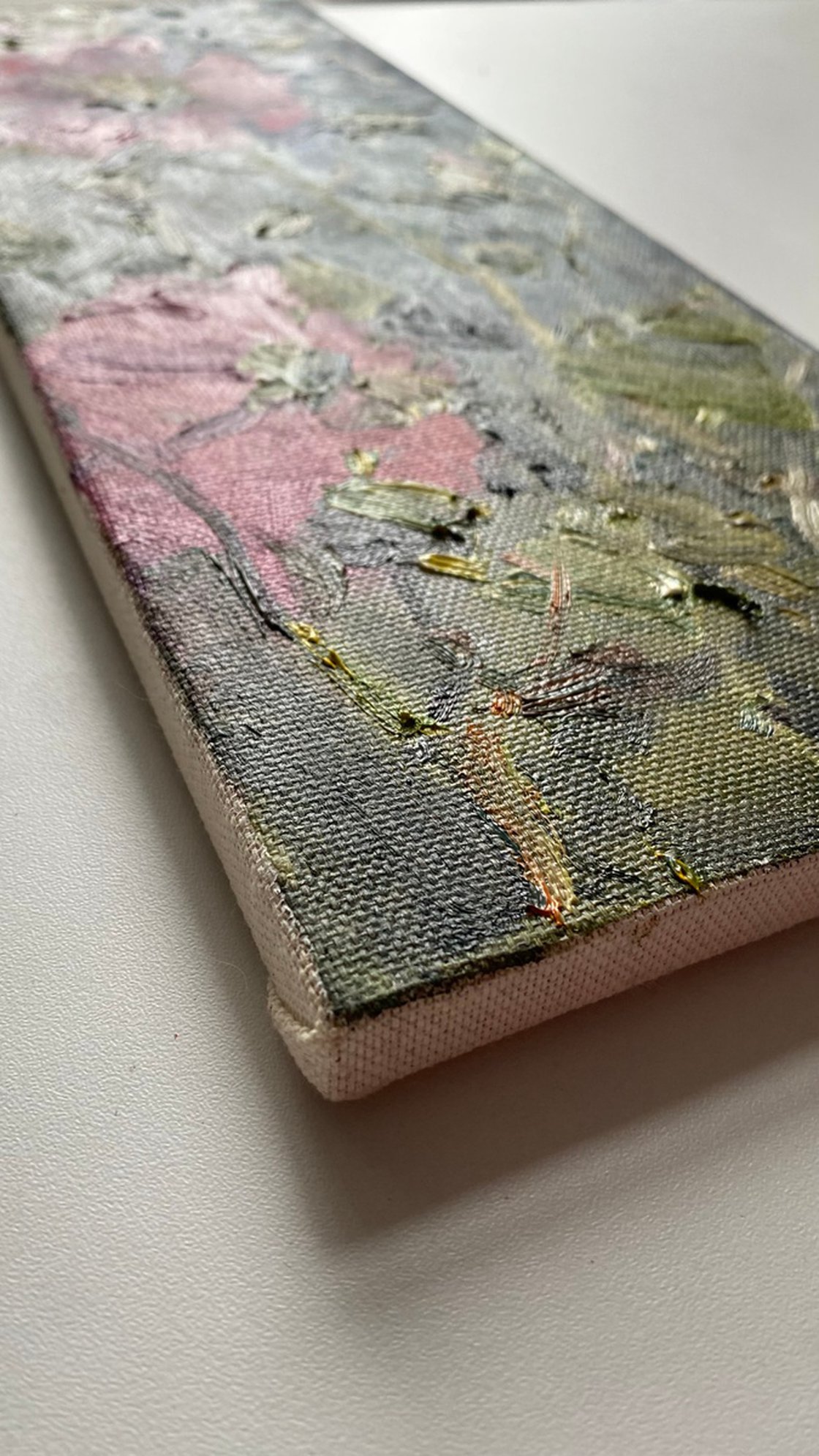 Pink mallow flowers Oil painting: Nataliia Nosyk | Artfinder