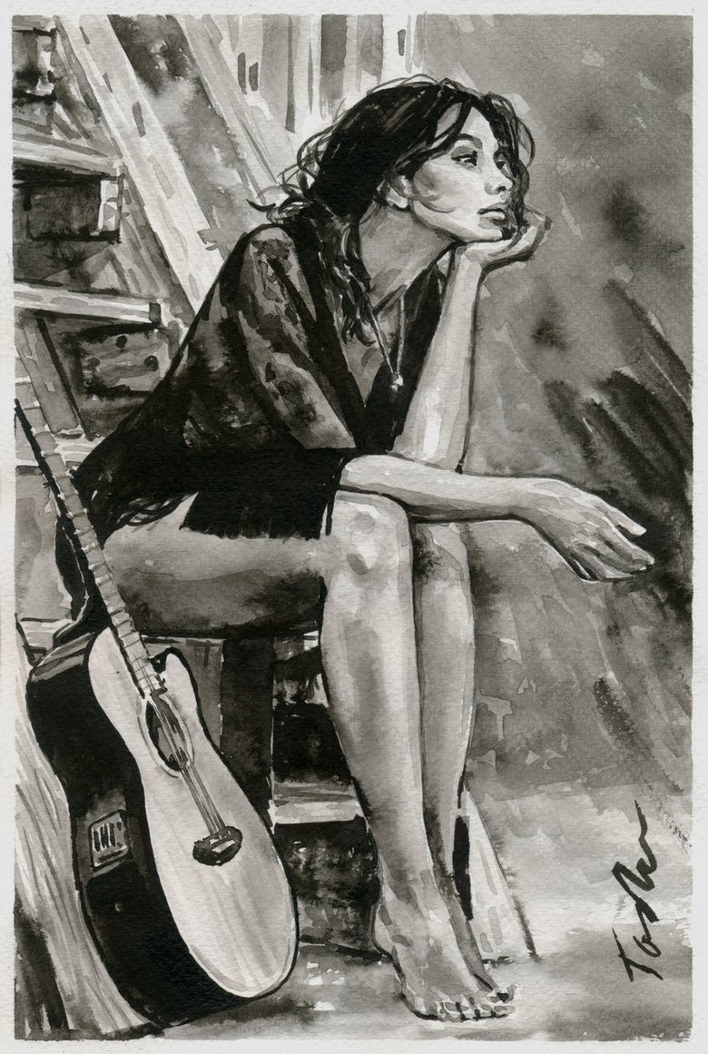 Heartstrings Ink drawing by Tashe | Artfinder