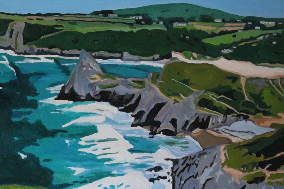Pobbles Bay, Gower Oil painting by Emma Cownie | Artfinder