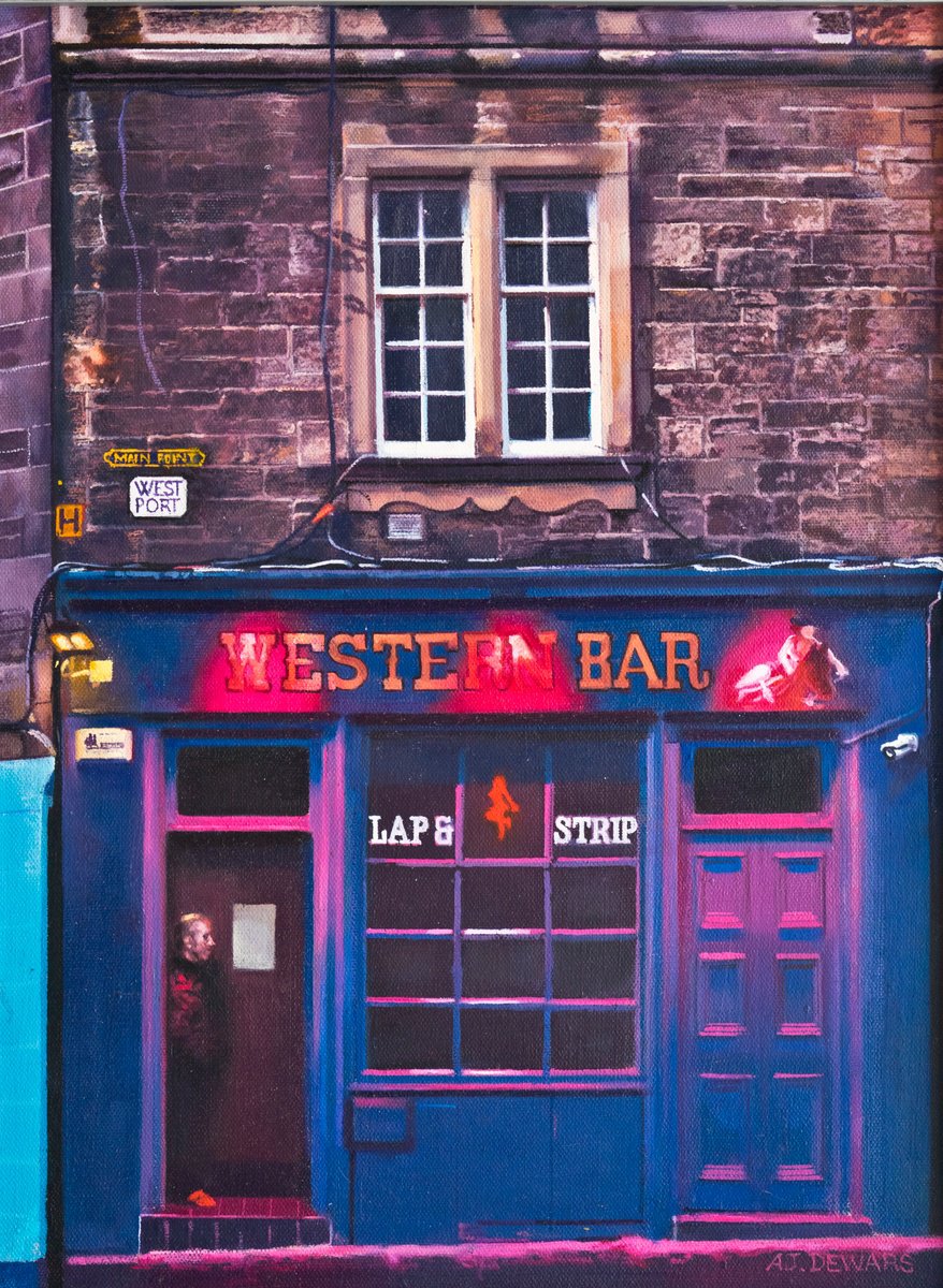 Western Bar Oil painting: Alex Dewars | Artfinder
