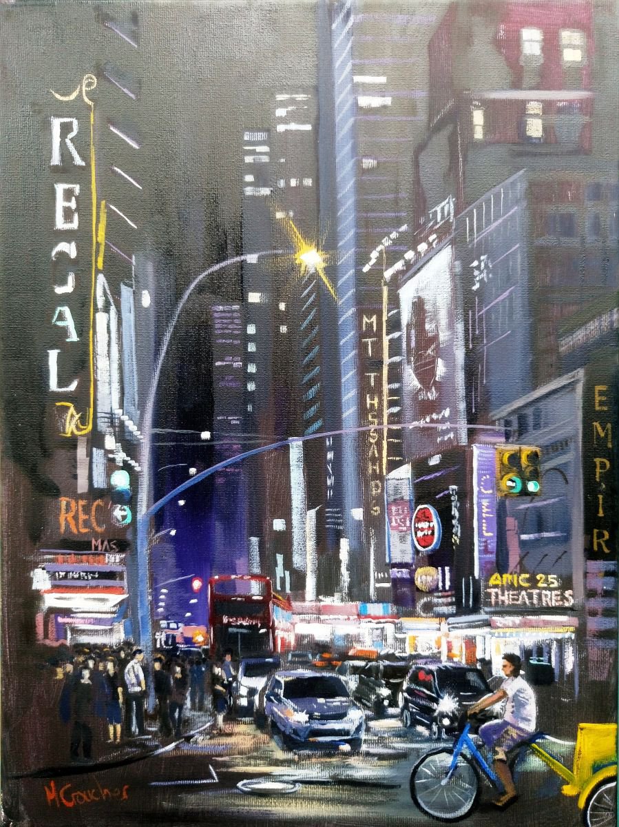 On the town the city that never sleeps Oil painting by Mark Croucher ...