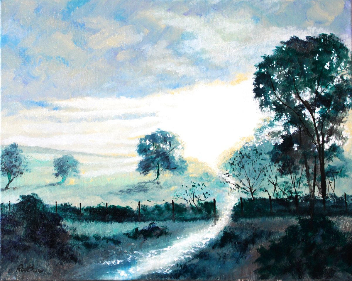 Subdued Sunset Oil painting by Rod Bere | Artfinder