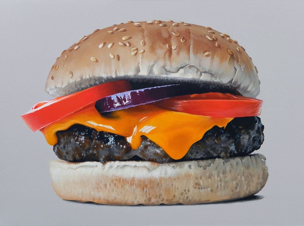Cheeseburger Acrylic painting by Peter Slade | Artfinder