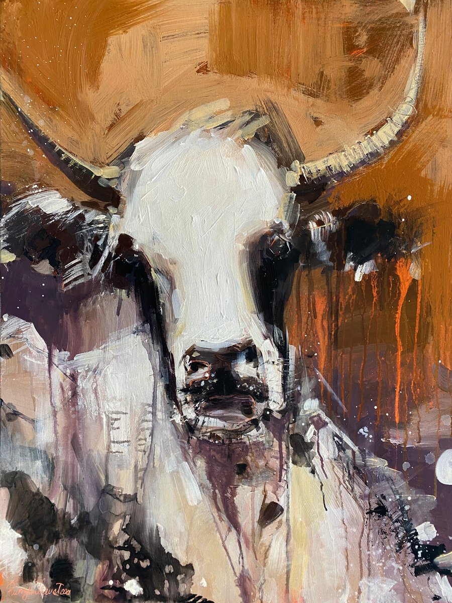 Rustic Cow Acrylic painting: Irina Rumyantseva | Artfinder