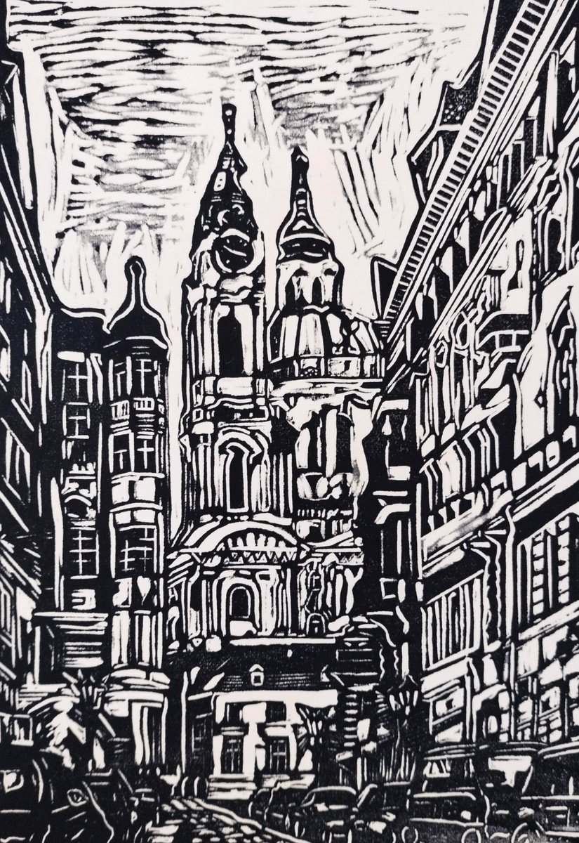 Prague Linocut: Mark James Murphy | Artfinder