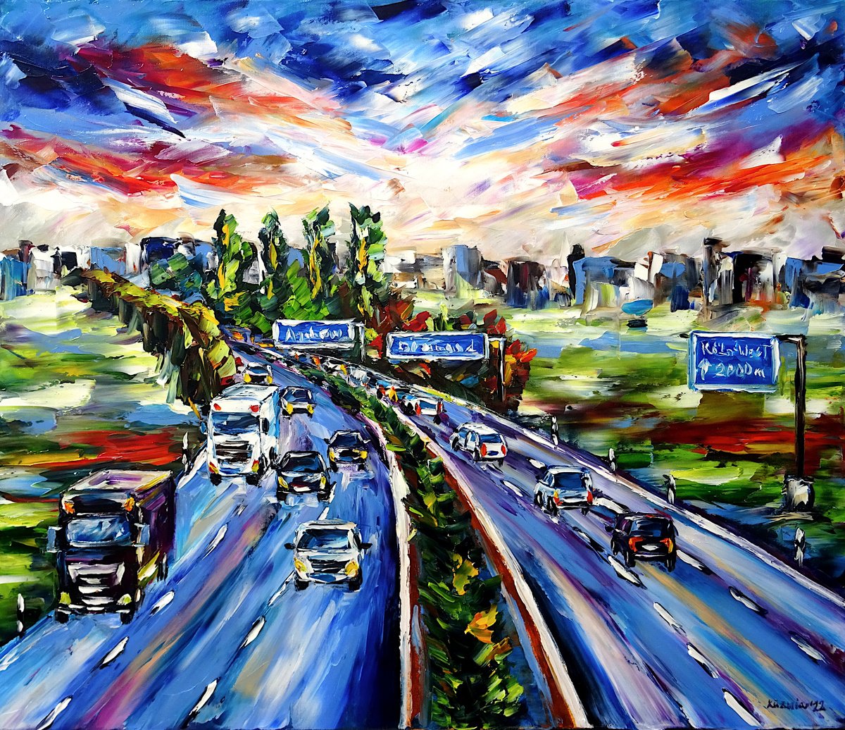 The Highway Oil painting: Mirek Kuzniar | Artfinder