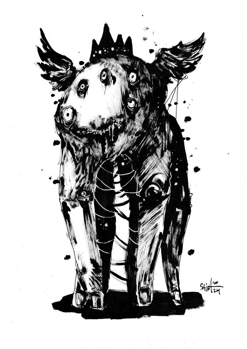 Mr. Korol s nogami Ink drawing by Ruslan Aksenov | Artfinder