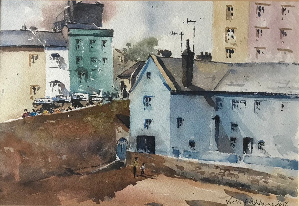Tenby harbour beach Watercolour by Vicki Washbourne | Artfinder