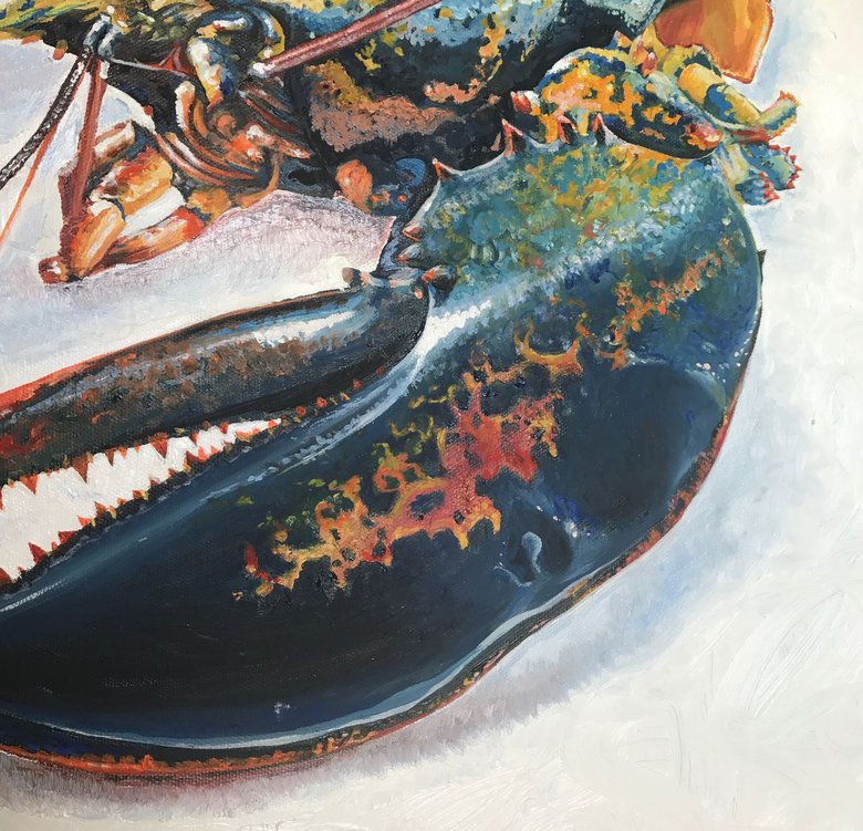 Lobster Rainbow Oil painting: Lydia Cunningham | Artfinder