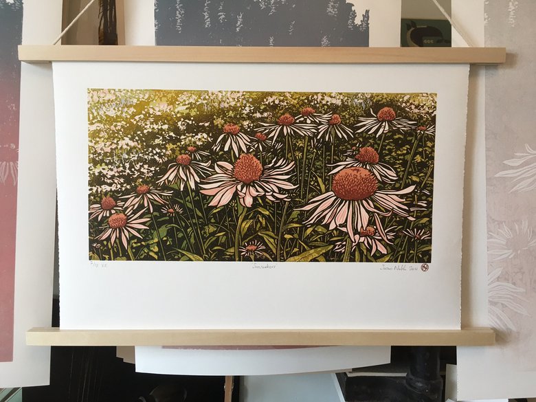 Sunseekers Linocut: Susan Noble | Artfinder