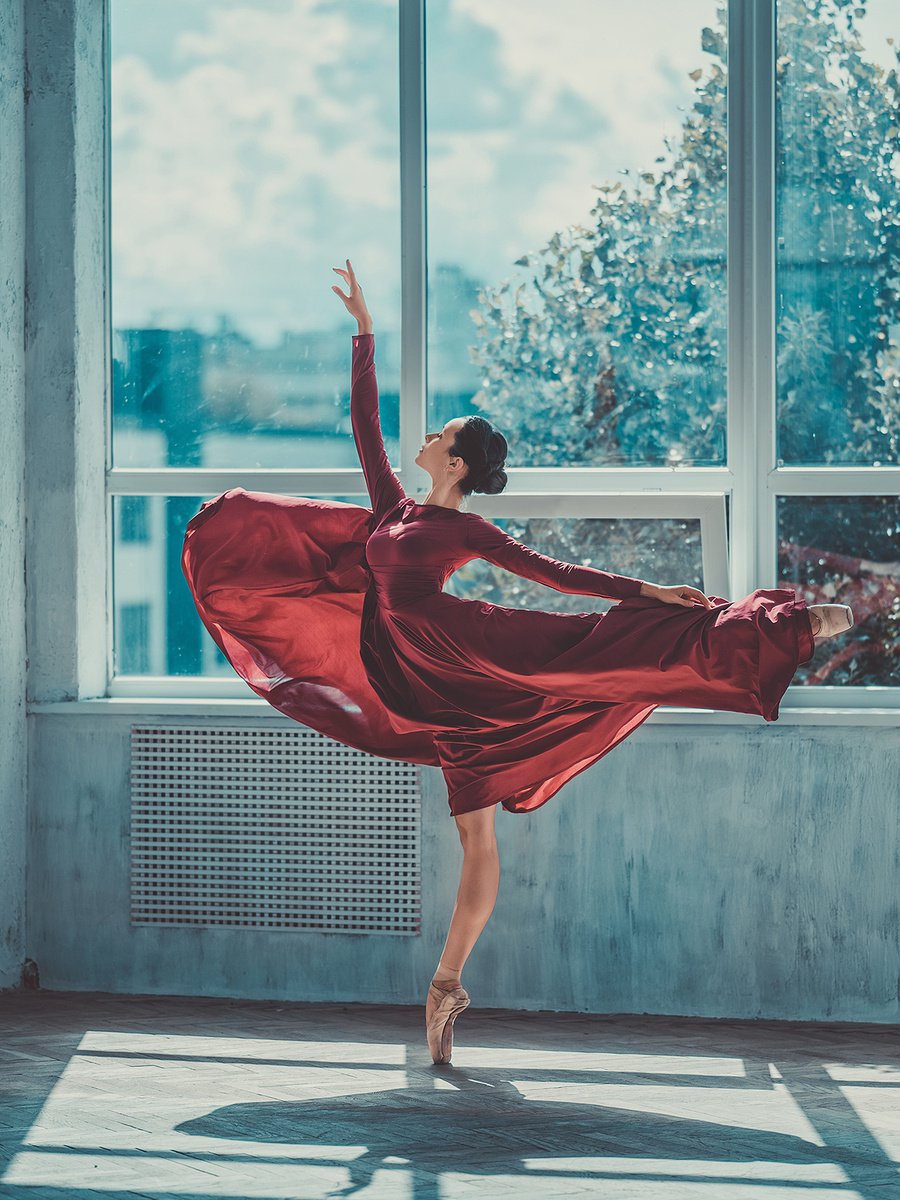 dancer in red Photograph: Dan Hecho | Artfinder