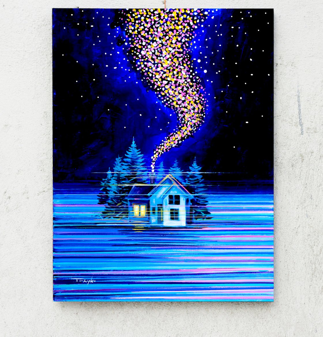Winter magic. Season's greetings. Holidays Acrylic painting: Trayko ...