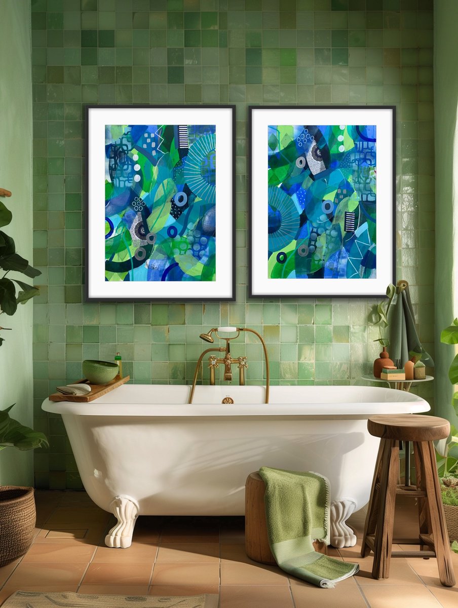 Rumination (Diptych) Acrylic painting: Rashna Hackett | Artfinder