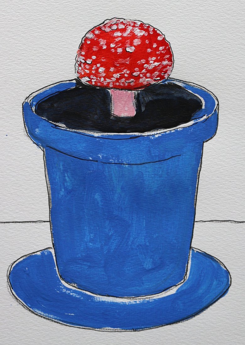 Fly agaric mushroom Acrylic painting: Artem Andreichuk | Artfinder