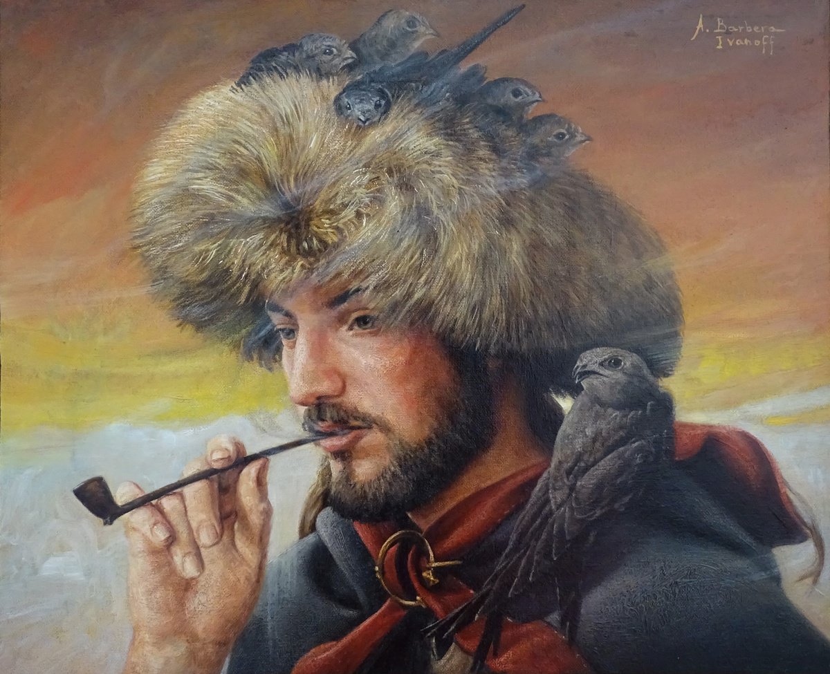 Le Martinet Noir (Black Swift) Oil painting: Alexandre Barbera-Ivanoff ...