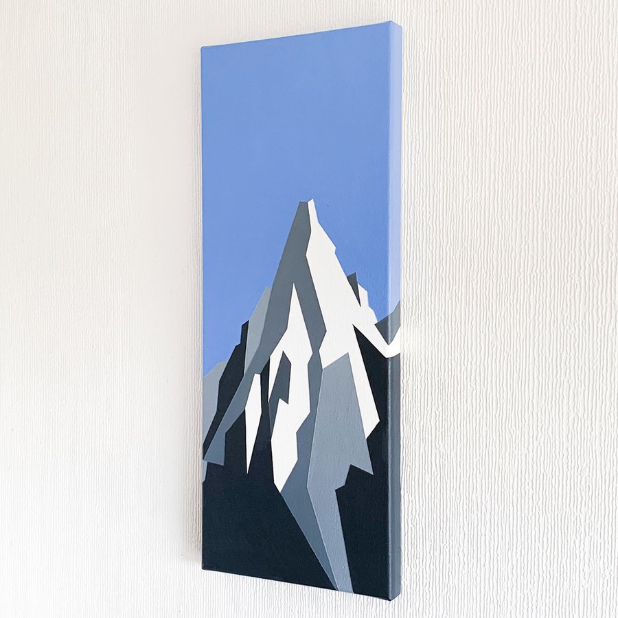 Aiguille du Dru Acrylic painting: Zoe Hattersley | Artfinder