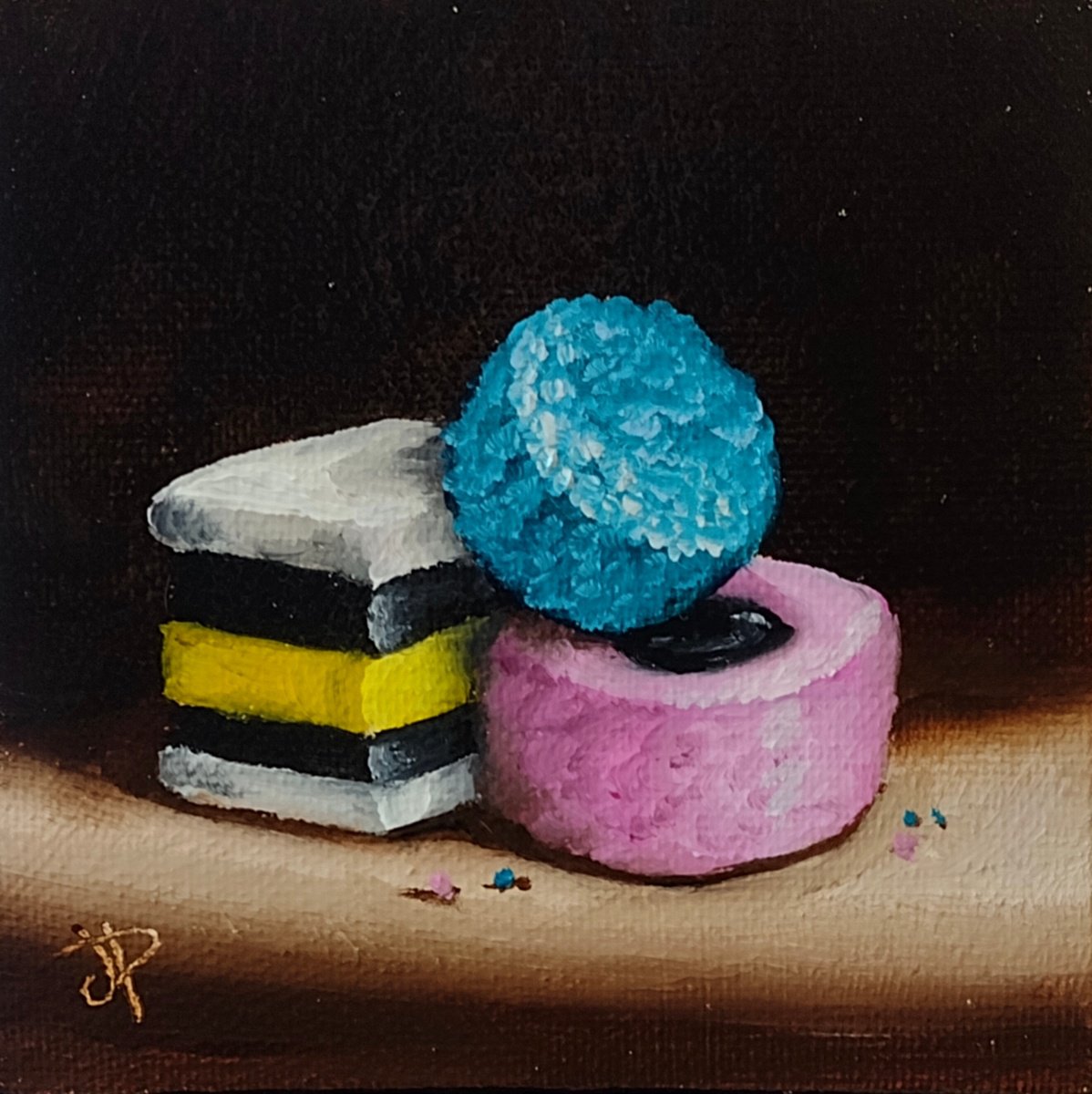 Little Liquorice Allsorts #7 still life Oil painting by Jane Palmer Art ...
