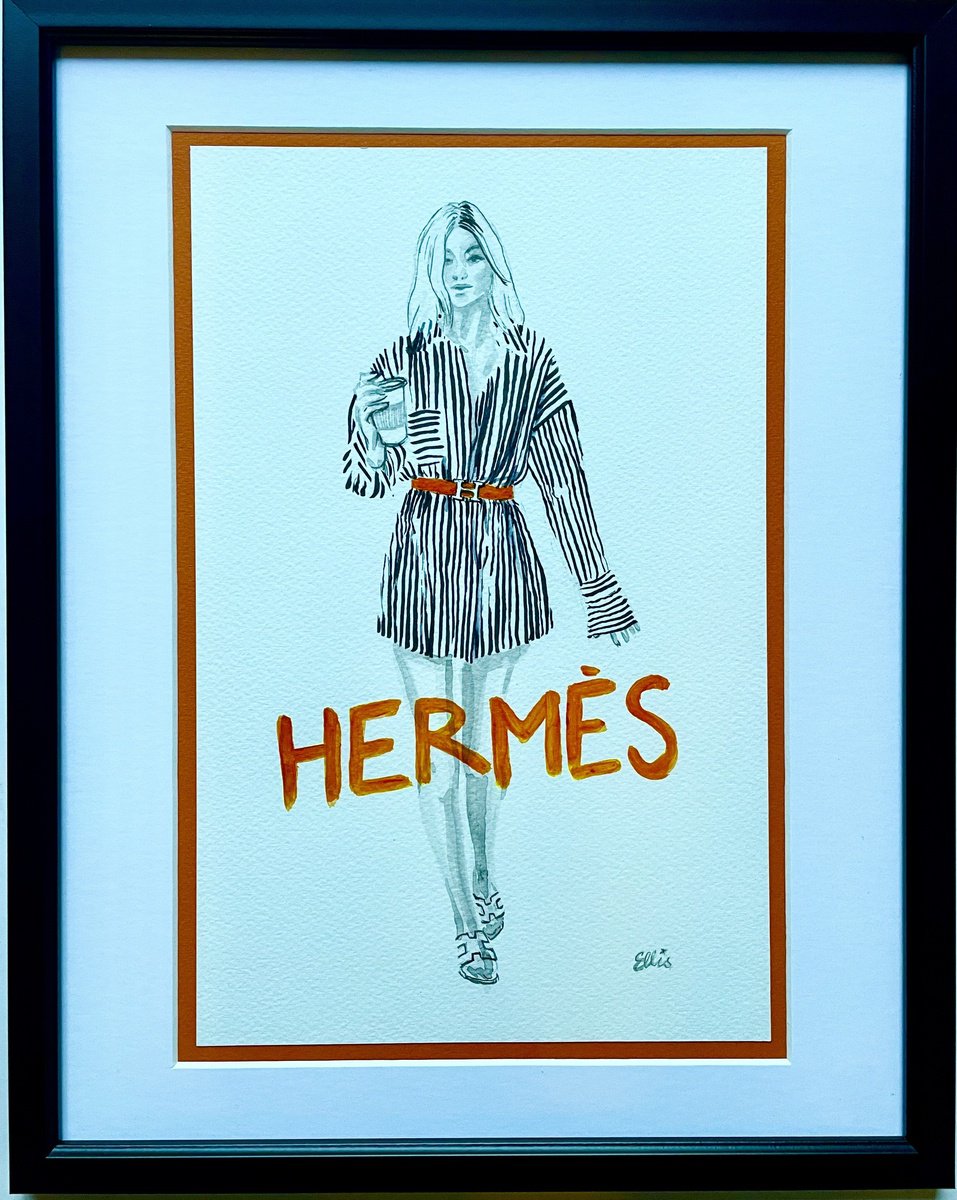 Hermés - Original fashion illustration Ink drawing: ellisartworks ...