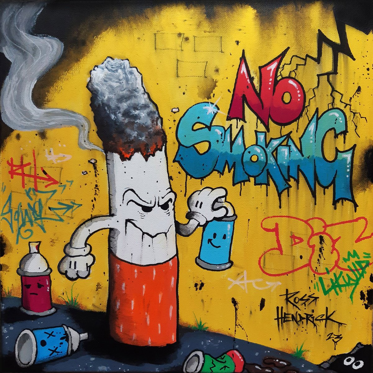 No Smoking Acrylic painting by Ross Hendrick | Artfinder