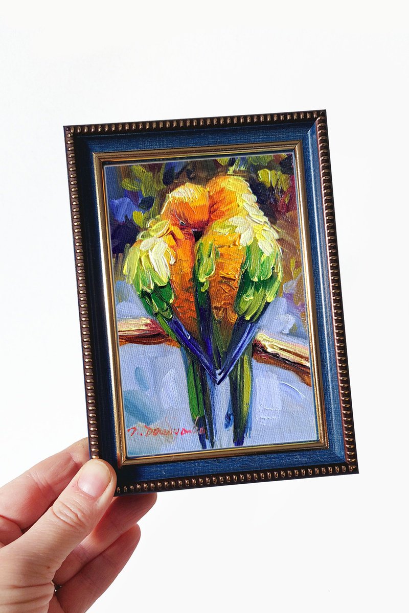 Two parrot Oil painting by Nataly Derevyanko | Artfinder