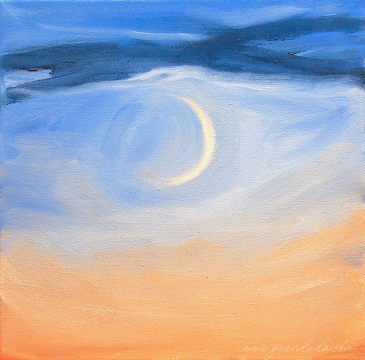 Summer Crescent Moon Oil painting by Gwen Duda | Artfinder