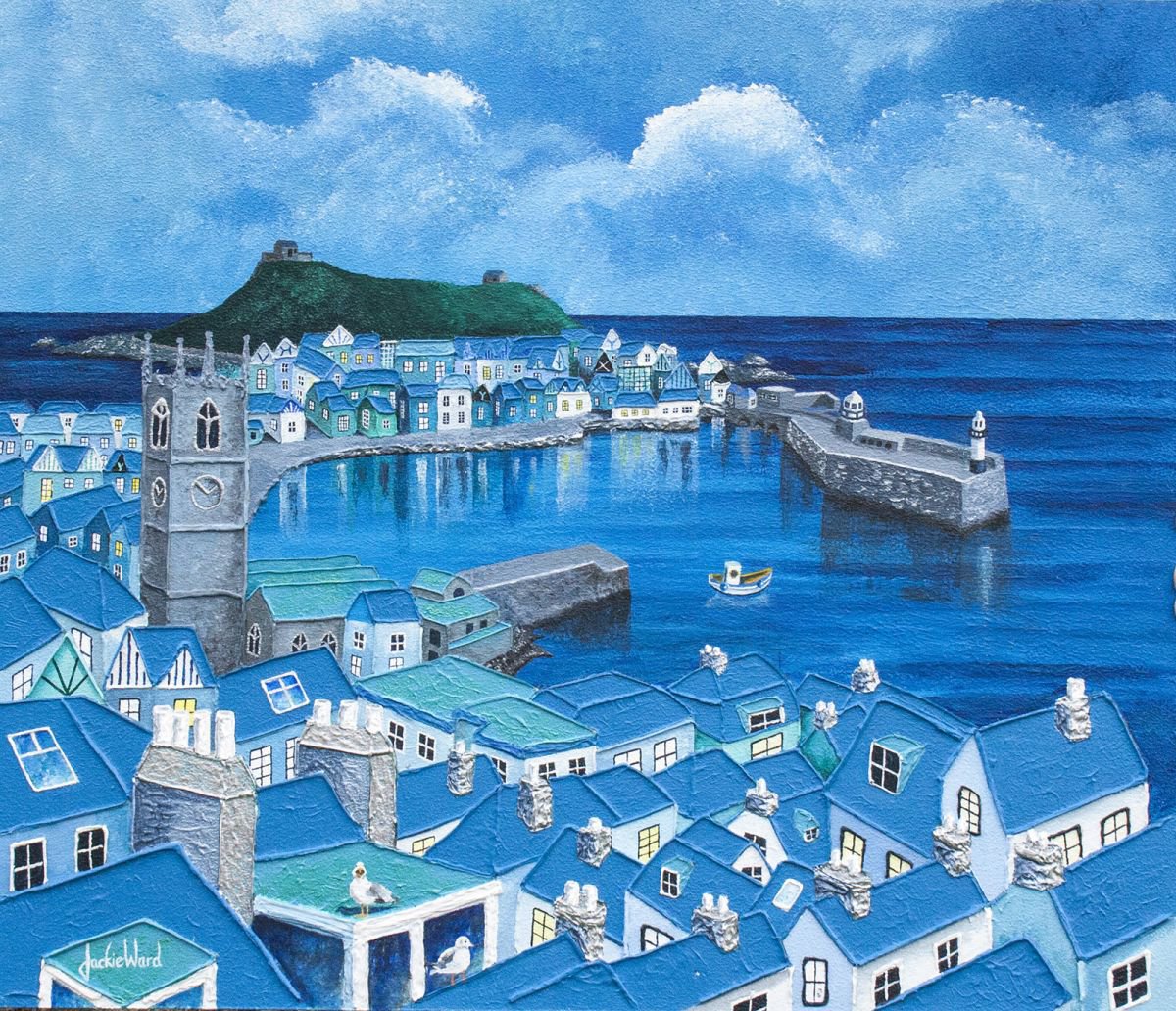 Cornish Blue Acrylic painting by Jackie Ward | Artfinder