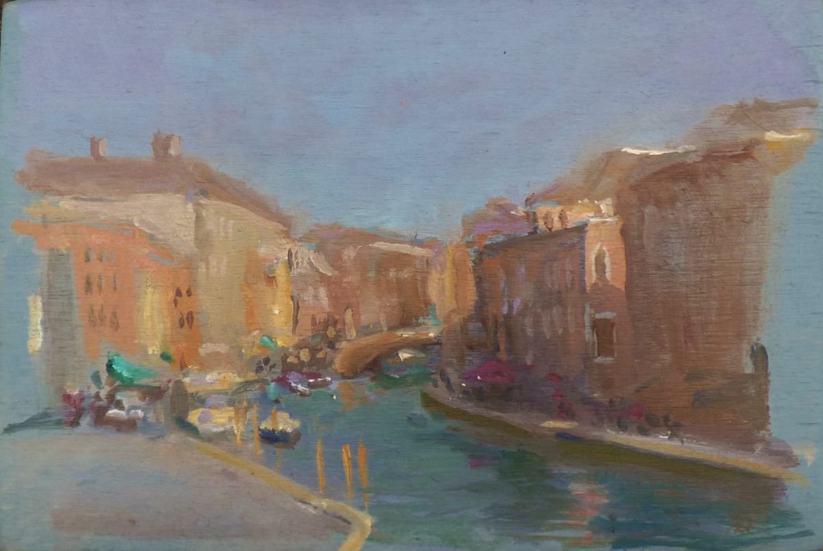 Postcards from Venezia series #1 Oil painting by alberto valentini ...