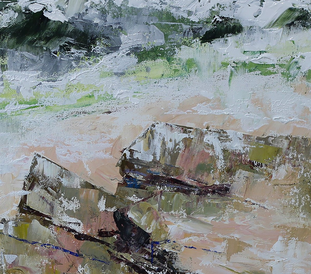 Scruffy Day on Scuthvie Beach Acrylic painting by Bill McArthur | Artfinder