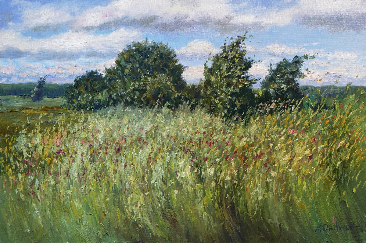 The Gust Of July Wind Oil painting by Nikolay Dmitriev | Artfinder