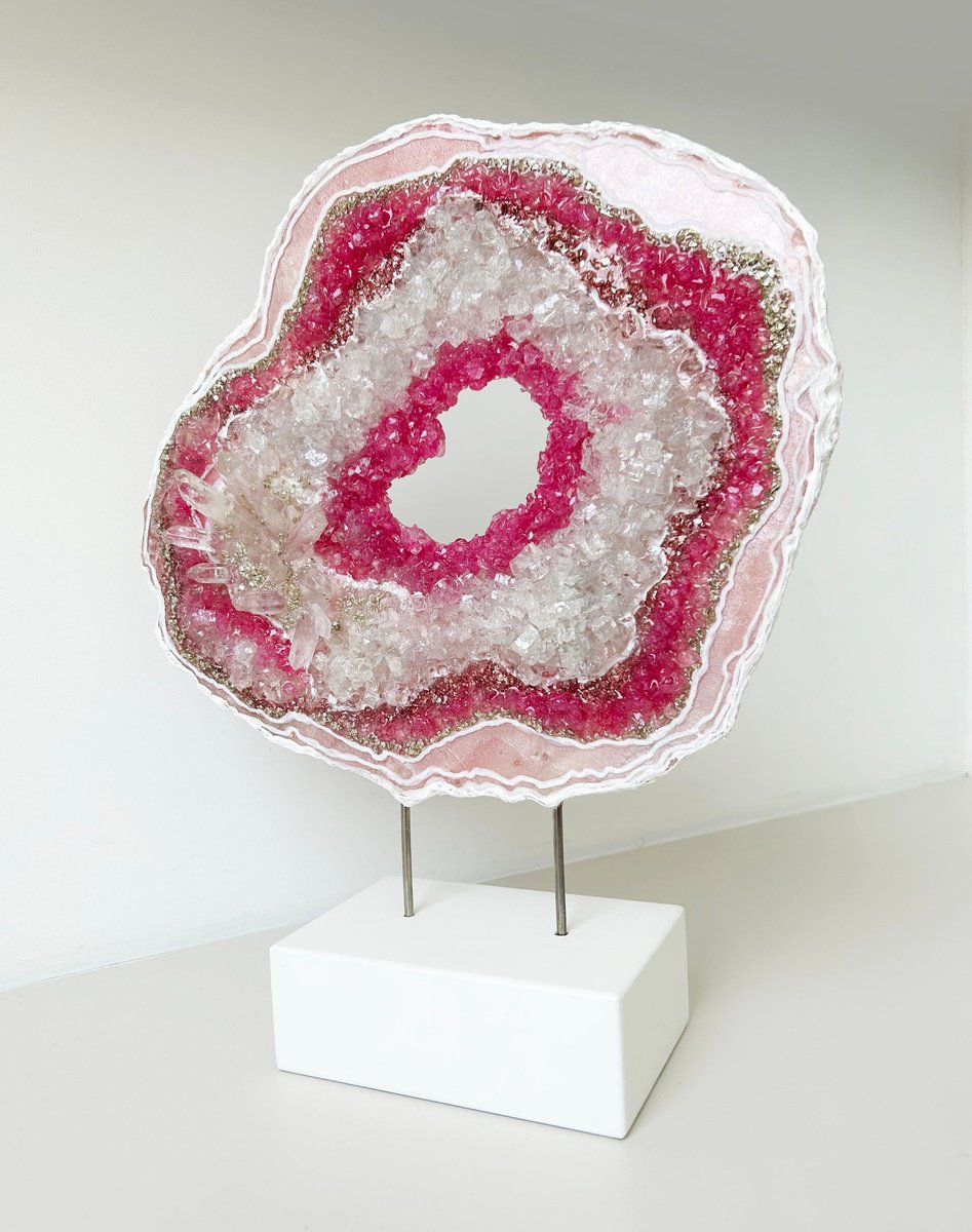 Slice Rose Pink & White Mixed-media sculpture: Alexandra Dobreikin ...
